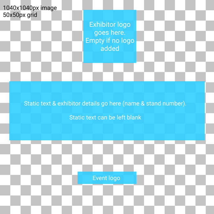 How should I design my custom backgrounds for exhibitor campaigns?